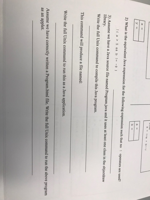 Solved 2 What Is The Equivalent Java Expression For The 