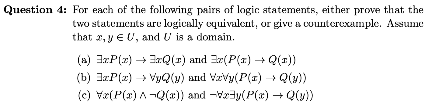 Solved : For each of the following pairs of logic | Chegg.com
