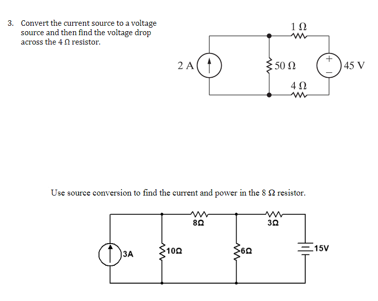 Solved 112 3. Convert the current source to a voltage source | Chegg.com