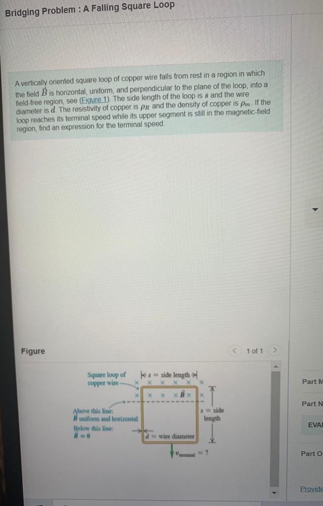 Solved Bridging Problem: A Falling Square Loop A vertically | Chegg.com