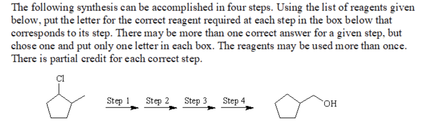 Solved The following synthesis can be accomplished in four | Chegg.com