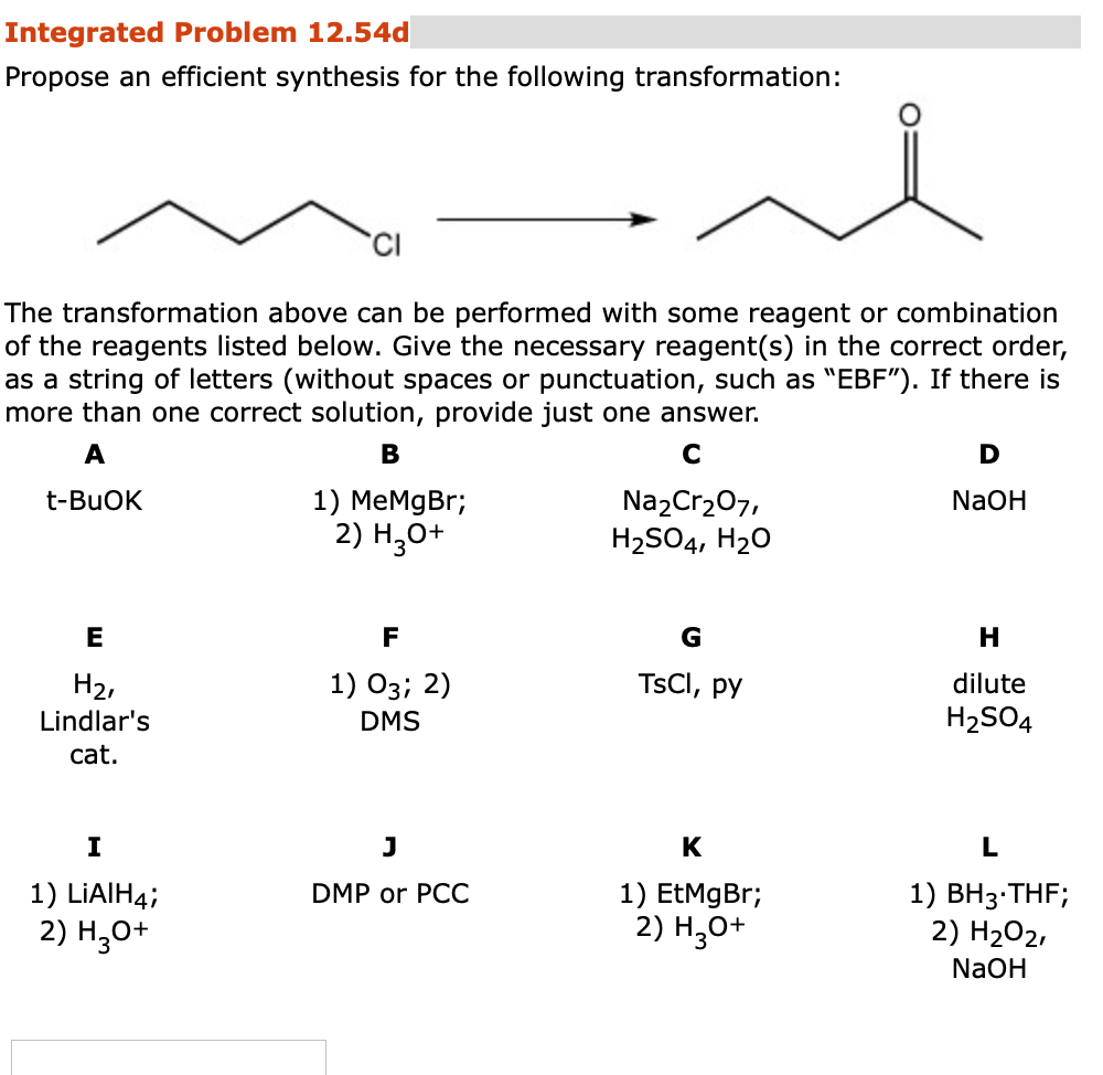 Solved Integrated Problem 12.54d Propose an efficient | Chegg.com Solved Integrated Problem 12.54d Propose an efficient | Chegg.com