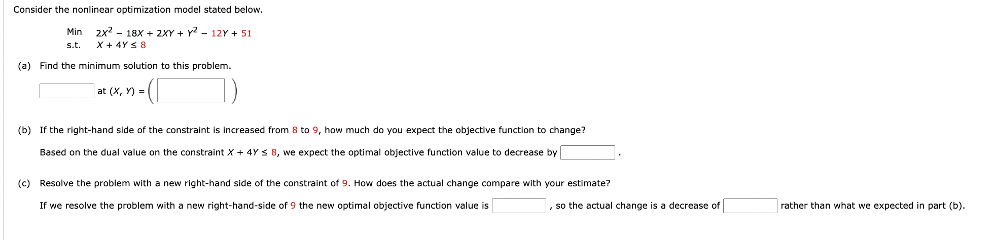 Solved Consider the nonlinear optimization model stated | Chegg.com