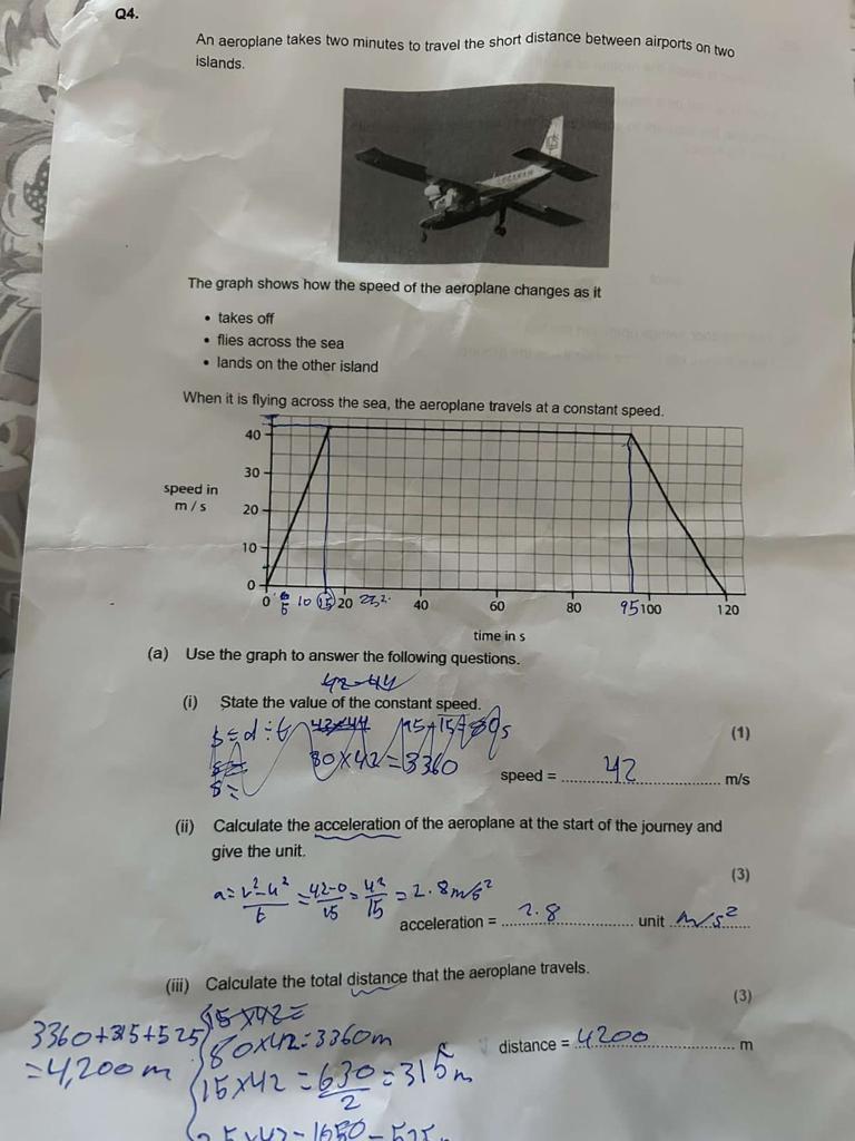 Solved An aeroplane takes two minutes to travel the short | Chegg.com