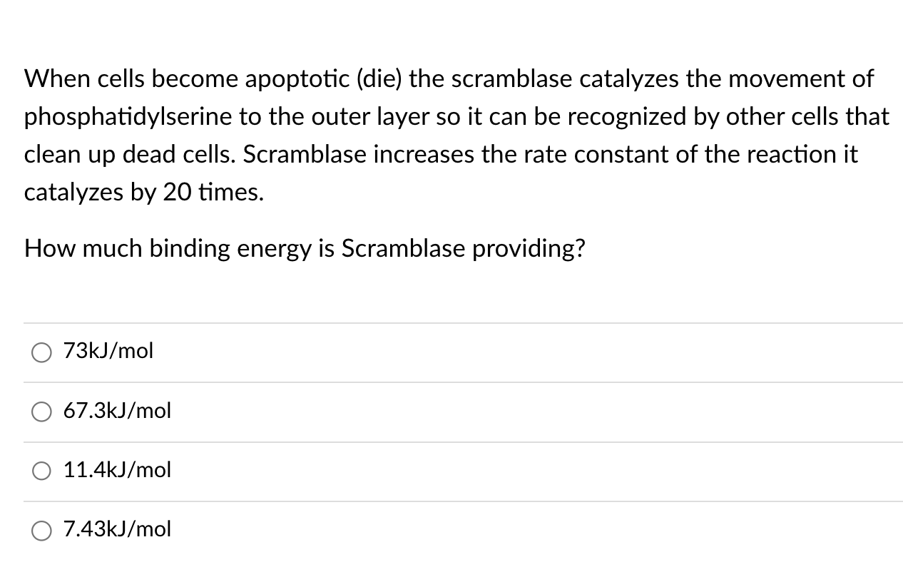 Solved When cells become apoptotic (die) the scramblase | Chegg.com