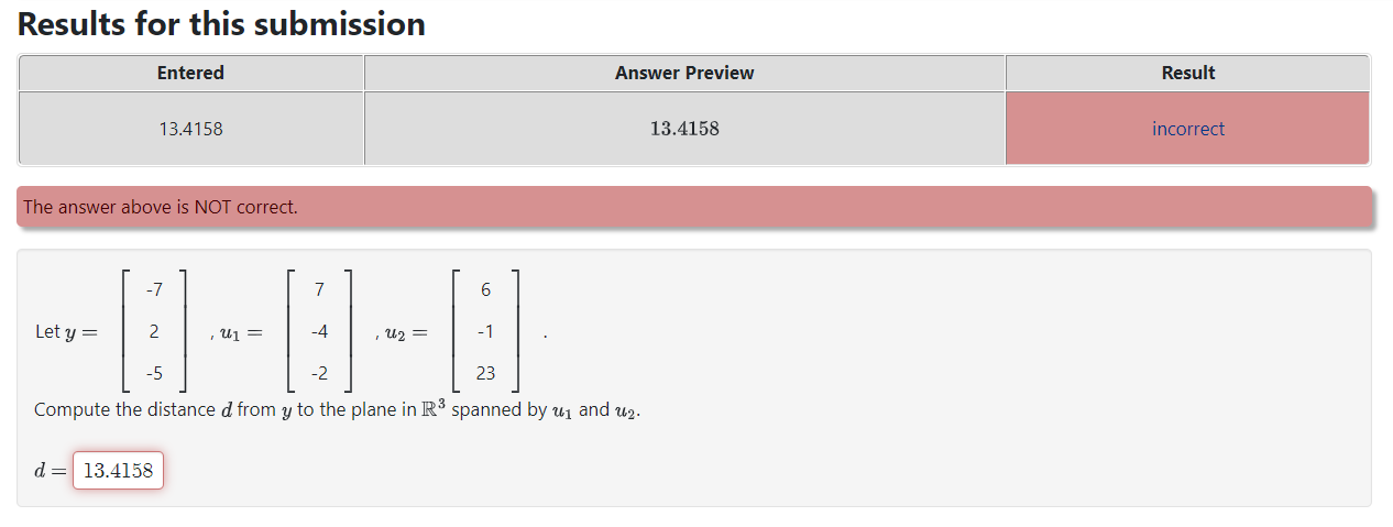 Solved Results for this submission The answer above is NOT | Chegg.com