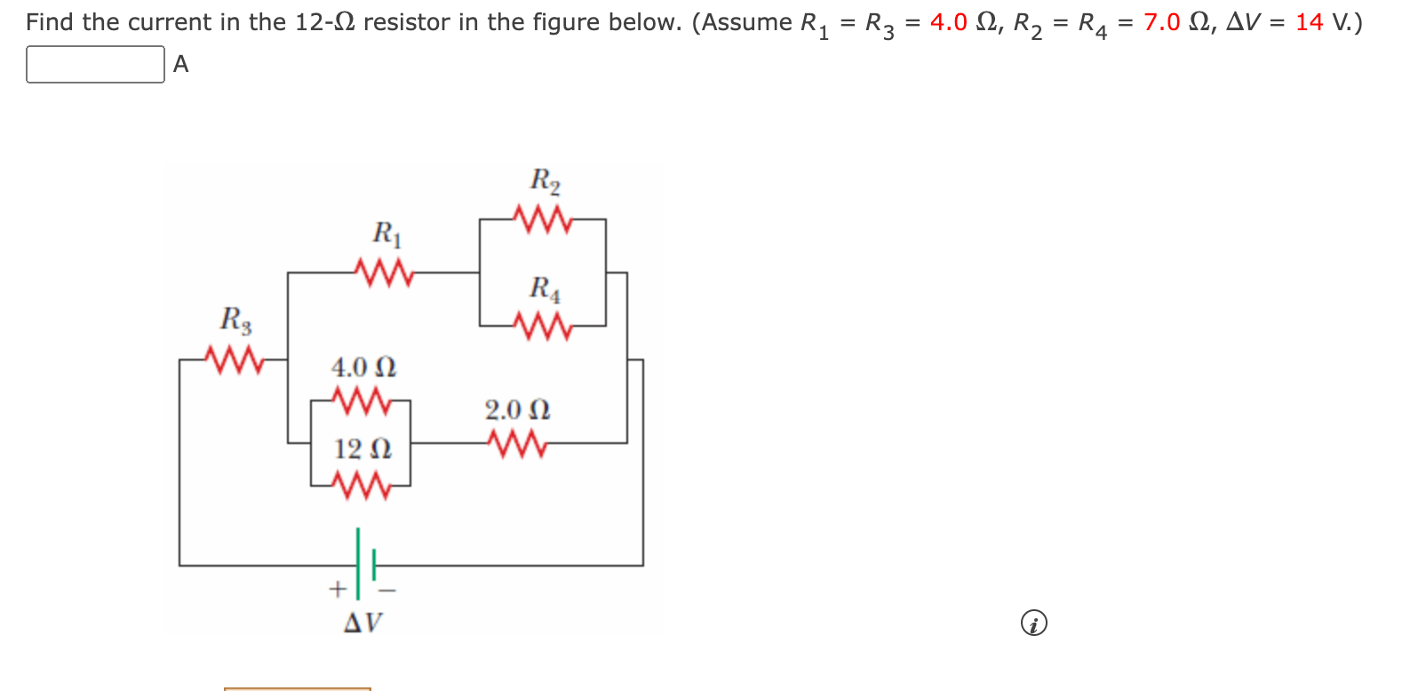 Solved Find the current in the 12−Ω resistor in the figure | Chegg.com