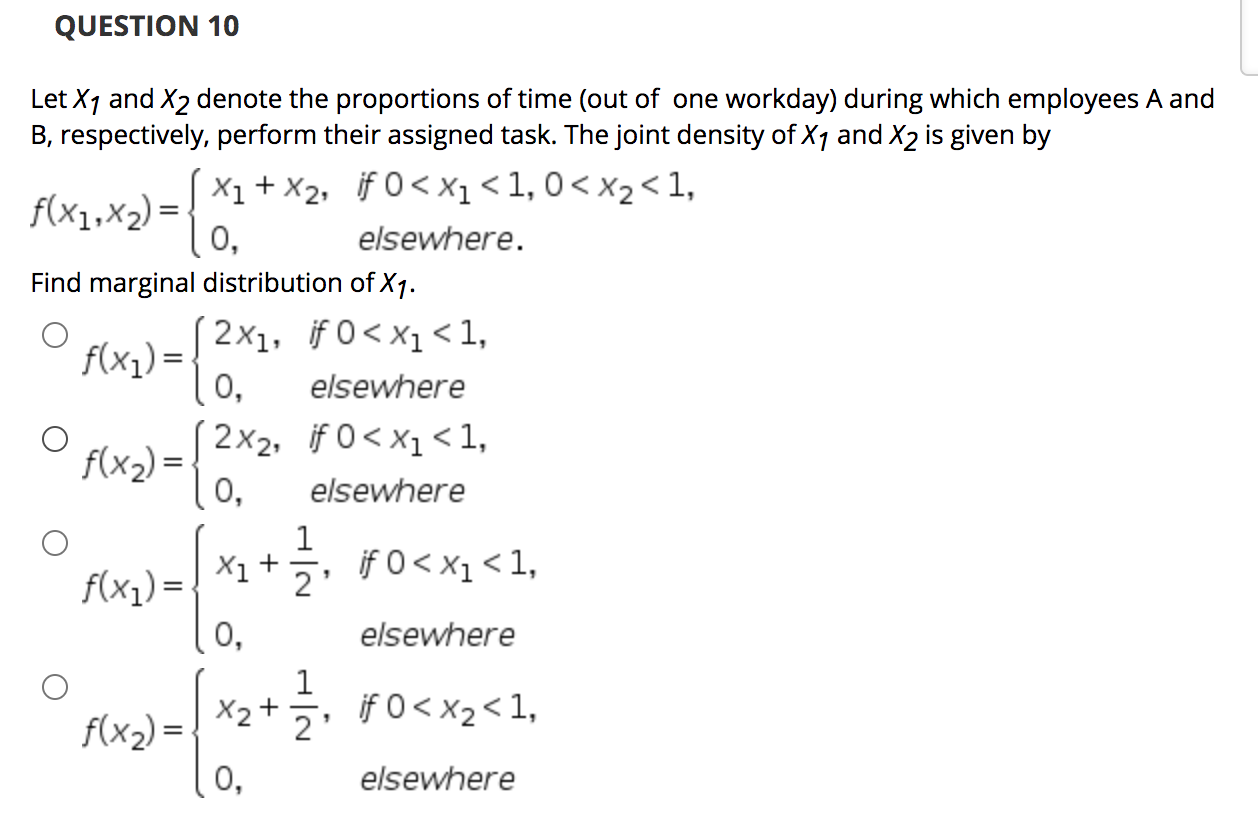 Solved QUESTION 10 Let X1 and X2 denote the proportions of | Chegg.com