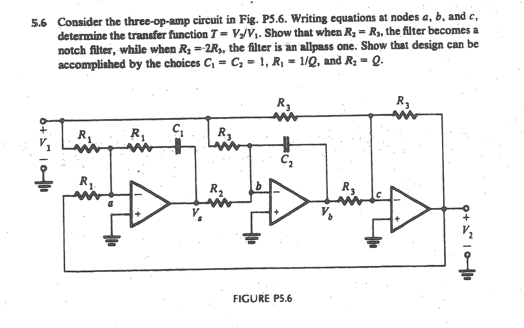 Solved (6) Consider the three-op-amp circuit in Fig. PS.6. | Chegg.com