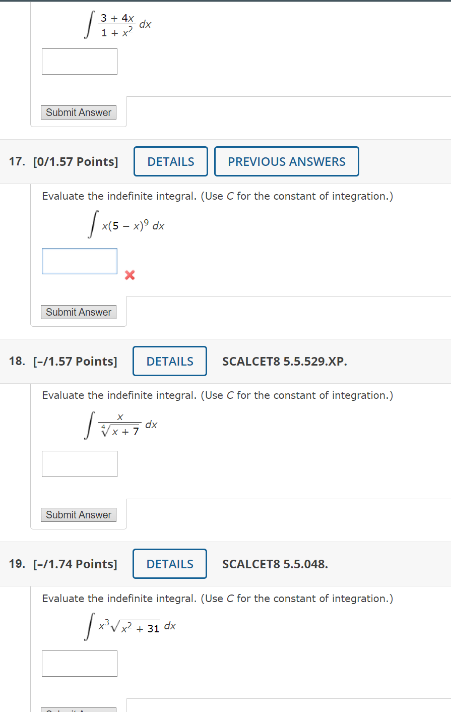 Solved Please help with integrals! | Chegg.com