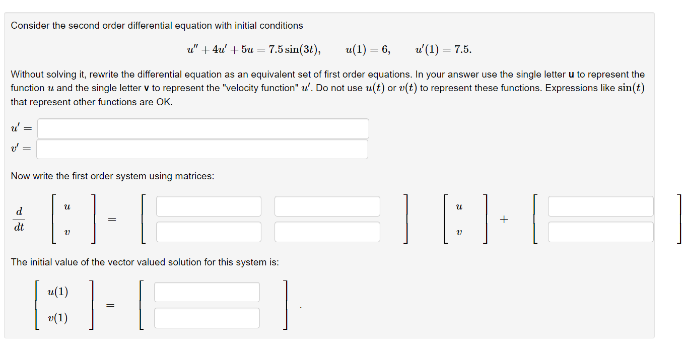 Solved Consider the second order differential equation with | Chegg.com