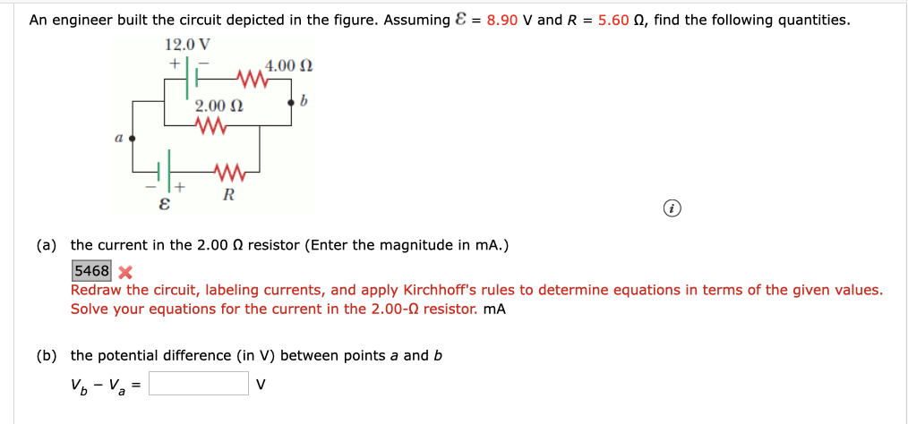 Solved An engineer built the circuit depicted in the figure. | Chegg.com