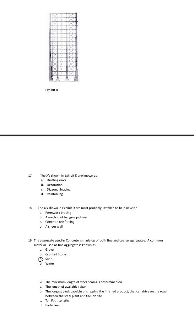 Solved Exhibit D 17 The X's shown in Exhibit D are known as | Chegg.com