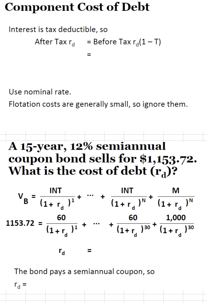 Solved Given:Cost of debt (rd) = 6.42% (semiannual).What is | Chegg.com Solved Given:Cost of debt (rd) = 6.42% (semiannual).What is | Chegg.com