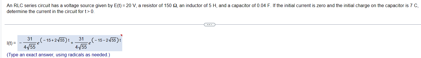 Solved An RLC series circuit has a voltage source given by | Chegg.com