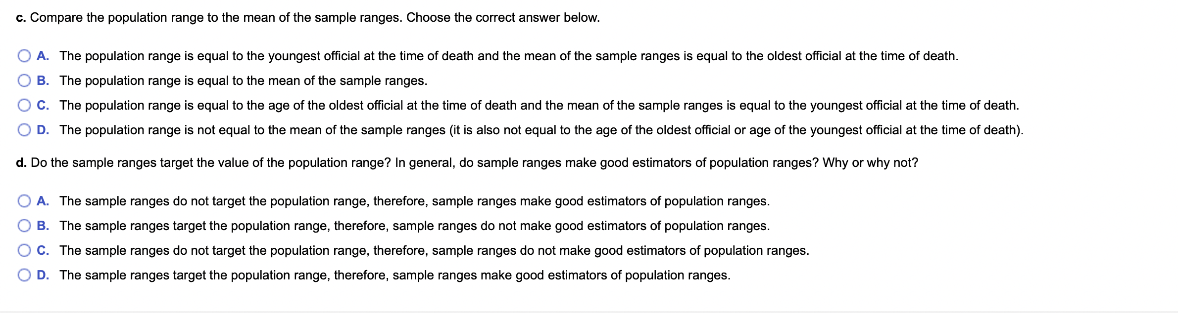Solved The ages (years) of three government officials when | Chegg.com