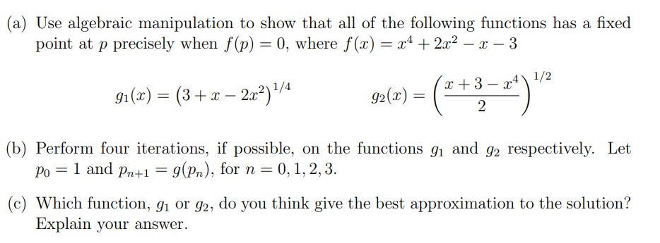 Solved (a) Use algebraic manipulation to show that all of | Chegg.com