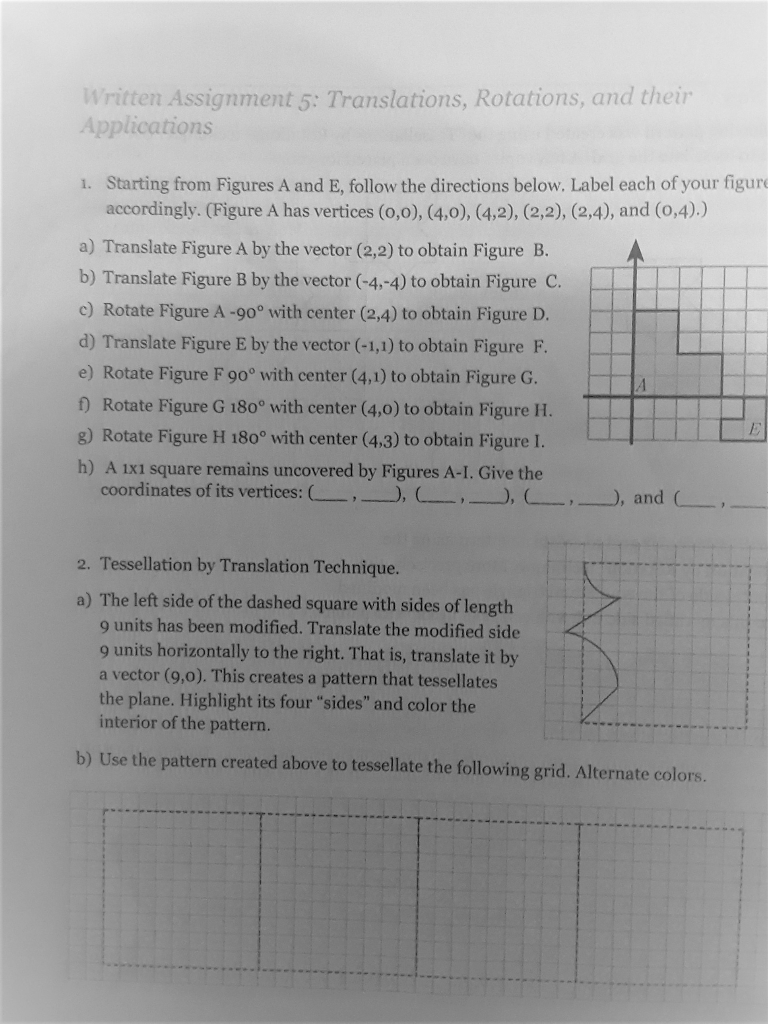 Solved Written Assignment 5: Translations, Rotations, and | Chegg.com