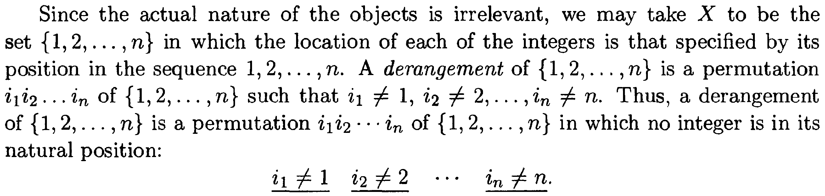 Solved Problem 2 Call a derangement o of {1,...,n} | Chegg.com