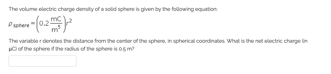 Solved The volume electric charge density of a solid sphere | Chegg.com
