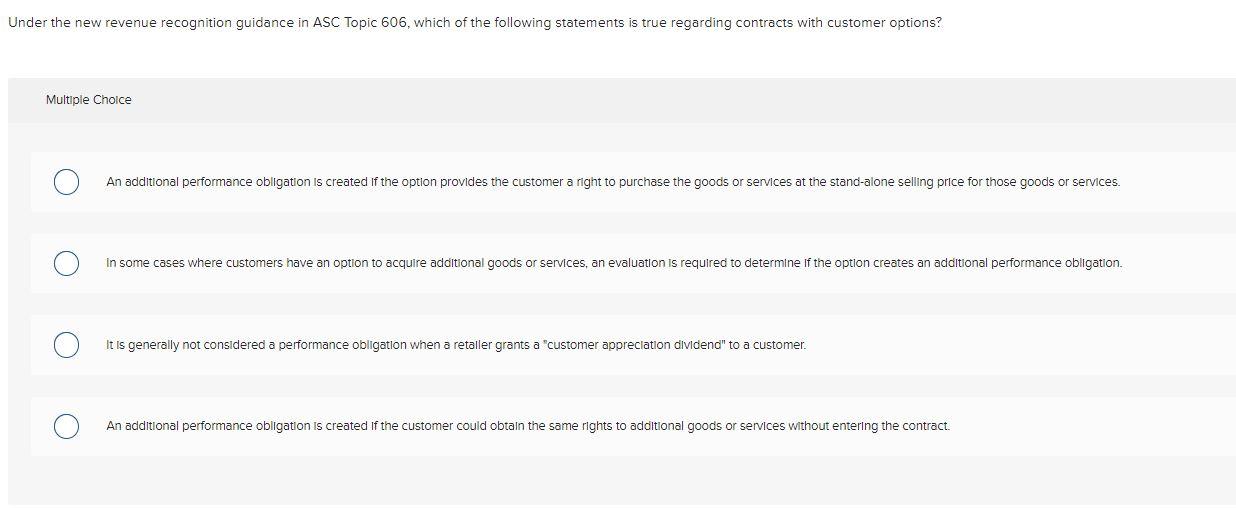 Solved ler the new revenue recognition guidance in ASC Topic | Chegg.com