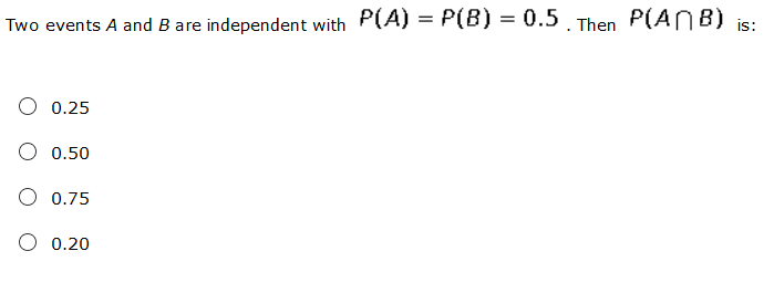 Solved Two events A and B are independent with P(A) = P(B) = | Chegg.com