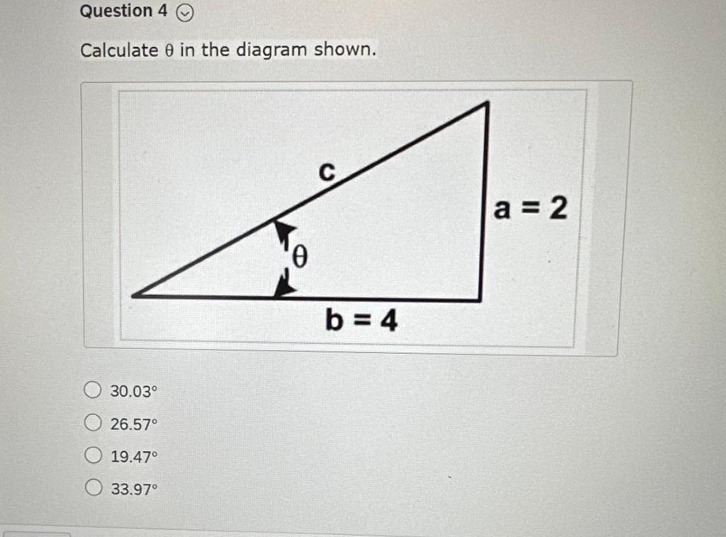 Solved Calculate θ in the diagram shown. 30.03∘ 26.57∘ | Chegg.com