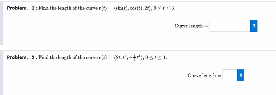 Solved Problem. 1 : Find the length of the curve | Chegg.com