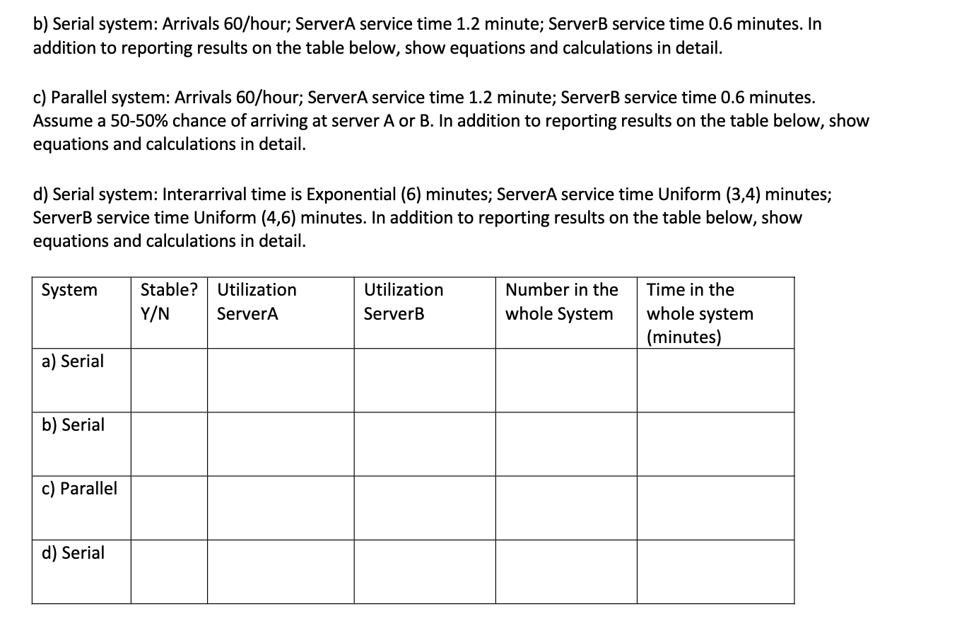 Solved (5 points) Use queueing theory. The following systems | Chegg.com