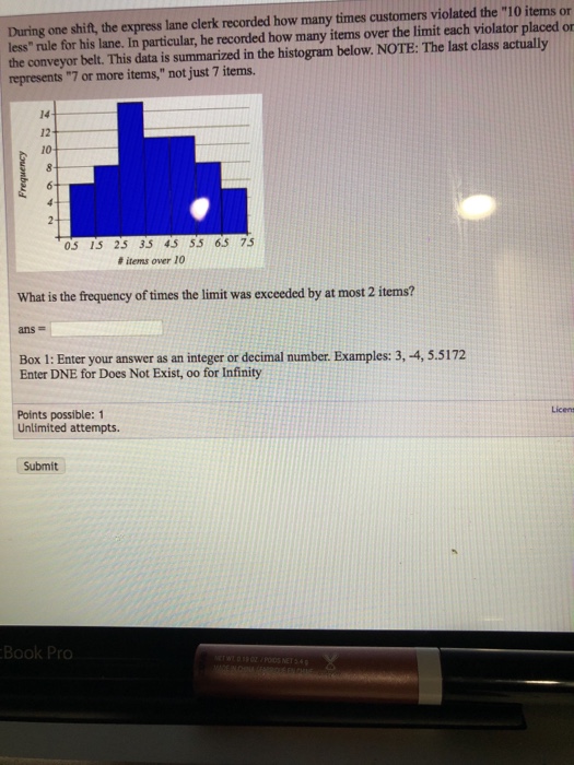 Solved During one shift, the express lane clerk recorded how | Chegg.com