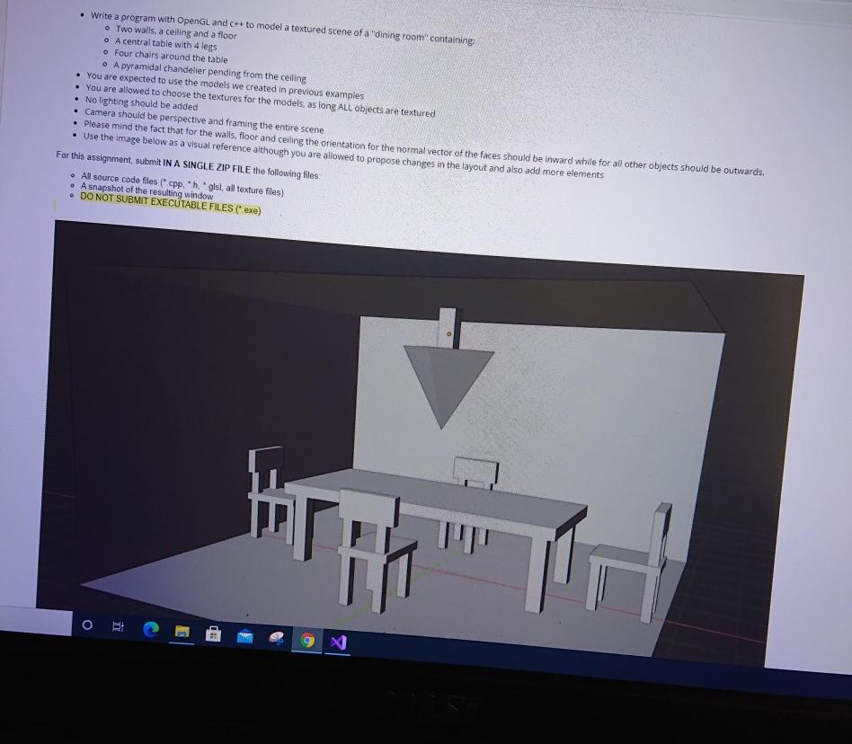 Write a program with OpenGL and c++ to model a | Chegg.com
