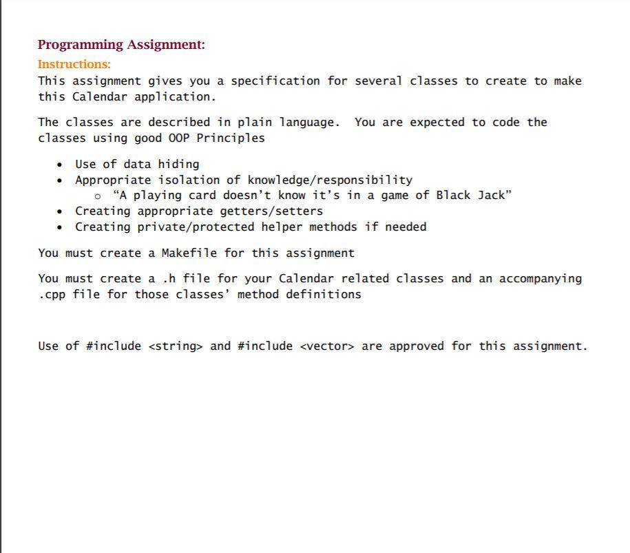 Solved This assignment for C++ gives you a specification for | Chegg.com