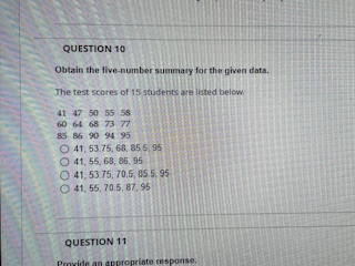 Solved ≥°QUESTION 10Obtain the five-number summary for the | Chegg.com