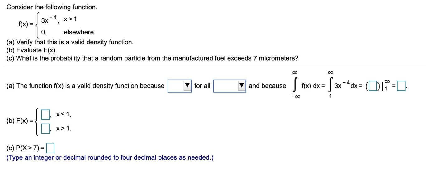 Solved -4 Consider the following function. 3x X> 1 f(x) = 0, | Chegg.com