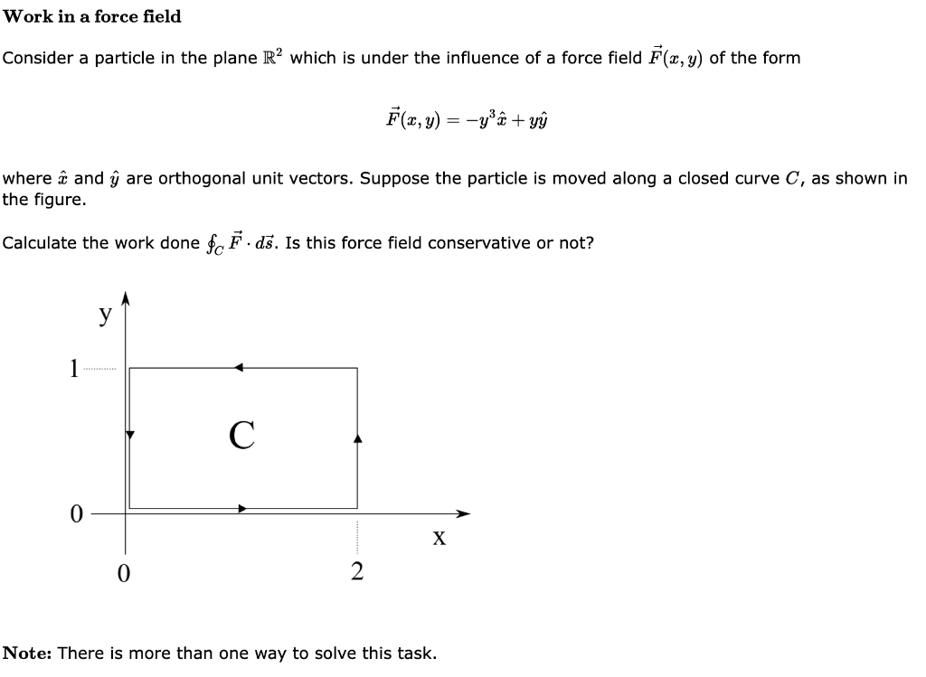 Solved Work in a force field Consider a particle in the | Chegg.com