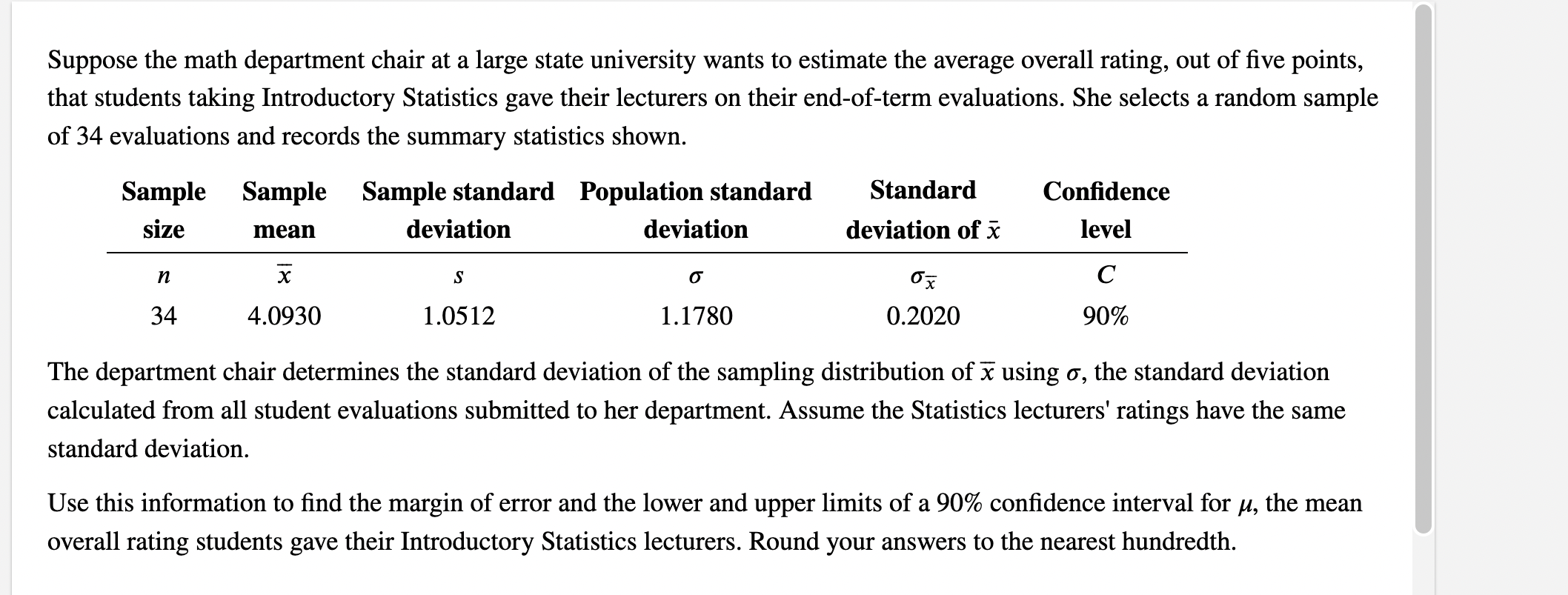 Solved Suppose the math department chair at a large state | Chegg.com