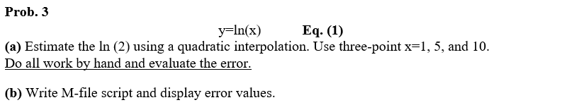 Solved Work with the following problems in MATLAB. If | Chegg.com