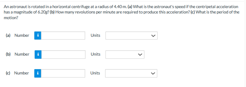 Solved An astronaut is rotated in a horizontal centrifuge at | Chegg.com