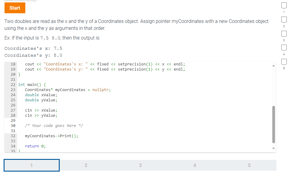 Solved Two doubles are read as the x ﻿and the y ﻿of a | Chegg.com