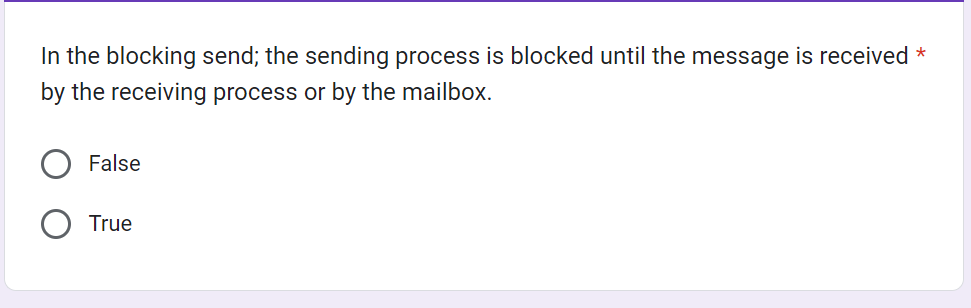Solved In the blocking send; the sending process is blocked | Chegg.com