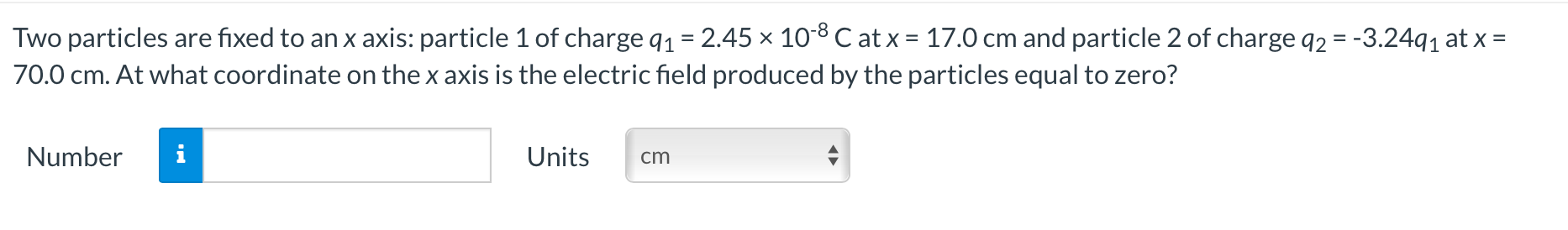 Solved Two particles are fixed to an x axis: particle 1 of | Chegg.com