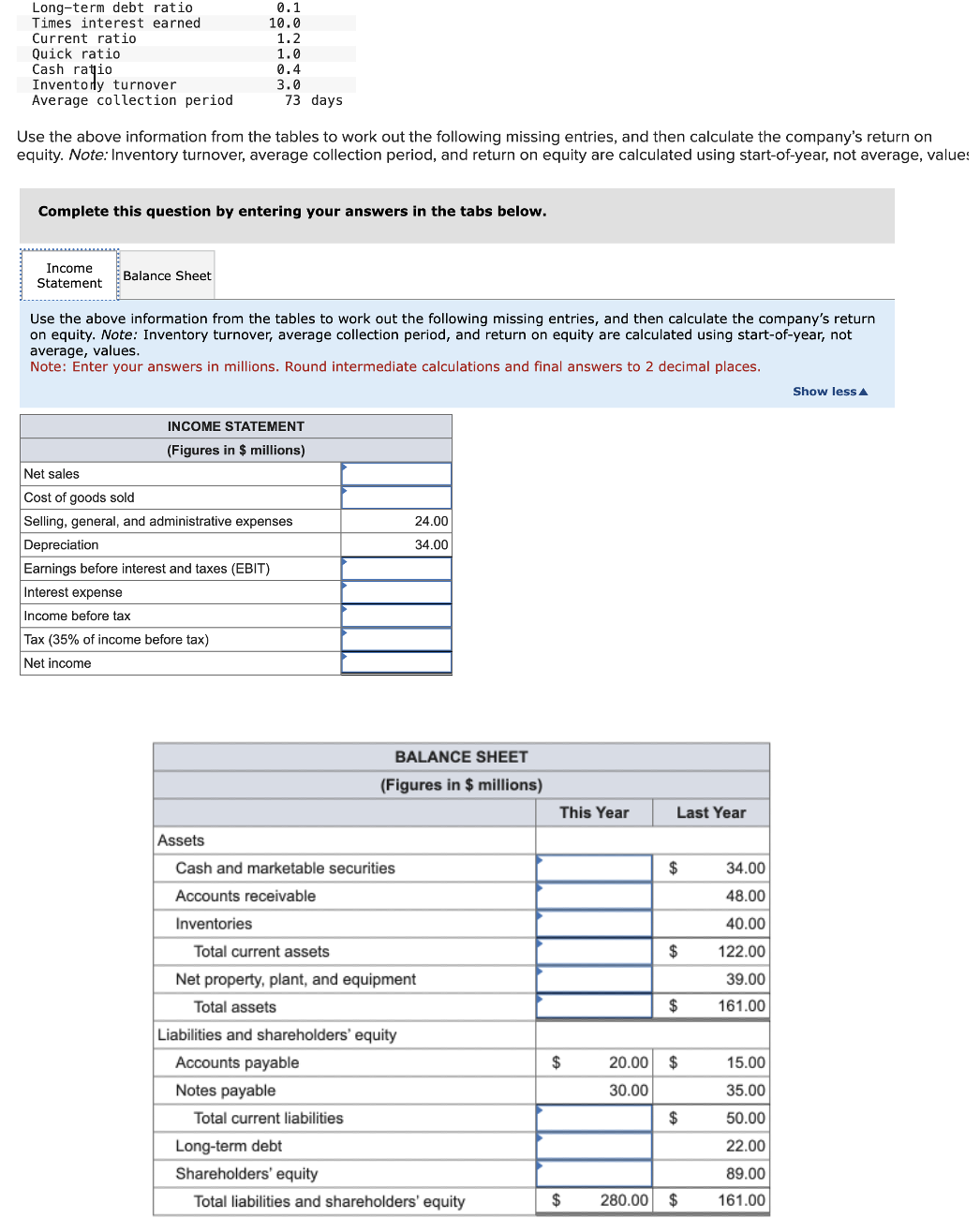 Solved \begin{tabular}{lr} ﻿Long-term debt ratio & | Chegg.com