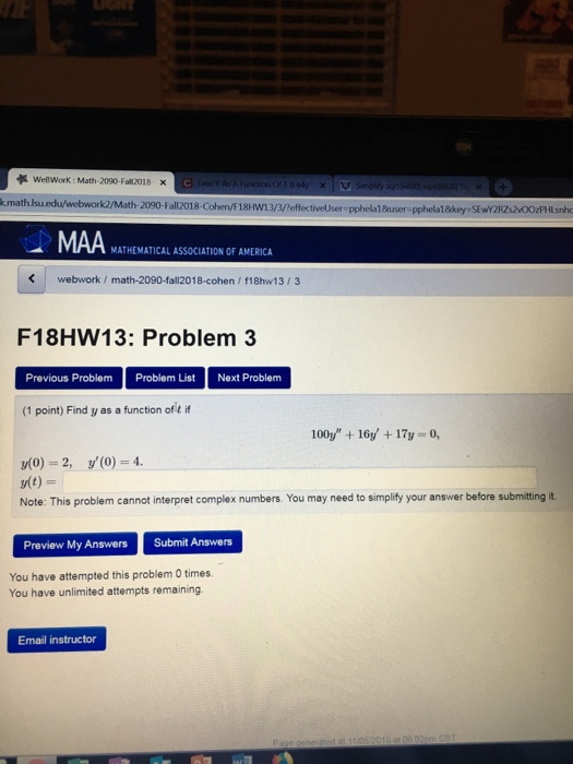 Solved WeBWork: Math-2090-Fall2018xC | Chegg.com Solved WeBWork: Math-2090-Fall2018xC | Chegg.com