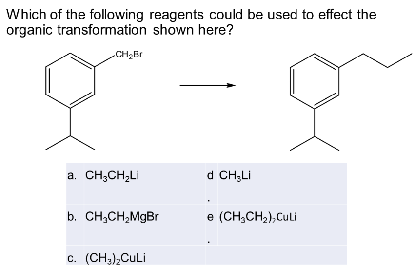 Which of the following reagents could be used to | Chegg.com