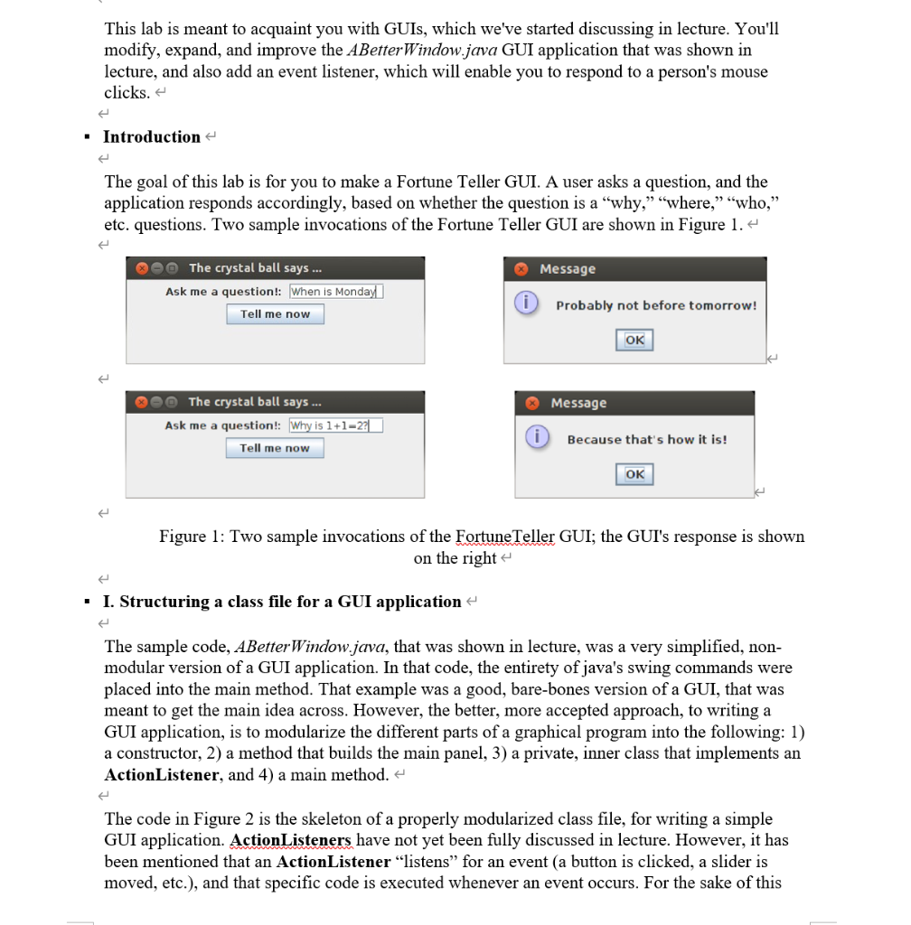 Solved This lab is meant to acquaint you with GUIS, which | Chegg.com