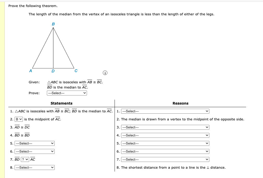 Solved Prove the following theorem. The length of the median | Chegg.com