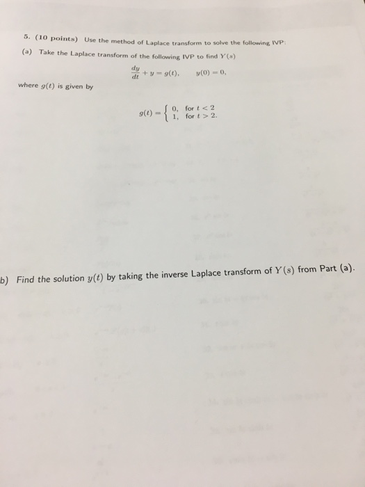 Solved Use the method of Laplace transform to solve the | Chegg.com