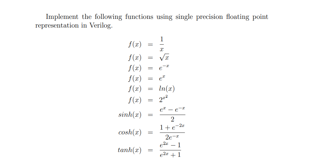 Solved Implement the following functions using single | Chegg.com