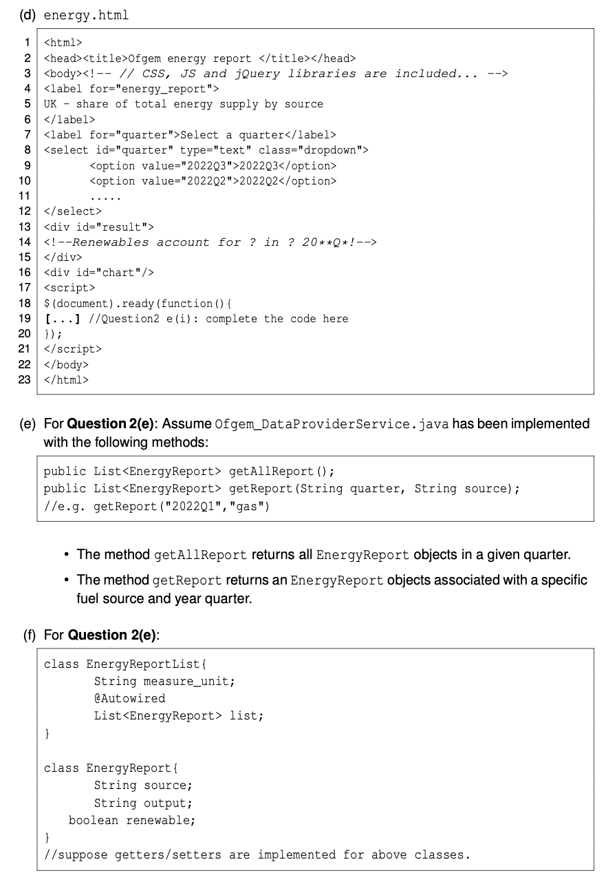 Solved Write a JSP view to render the data received form | Chegg.com