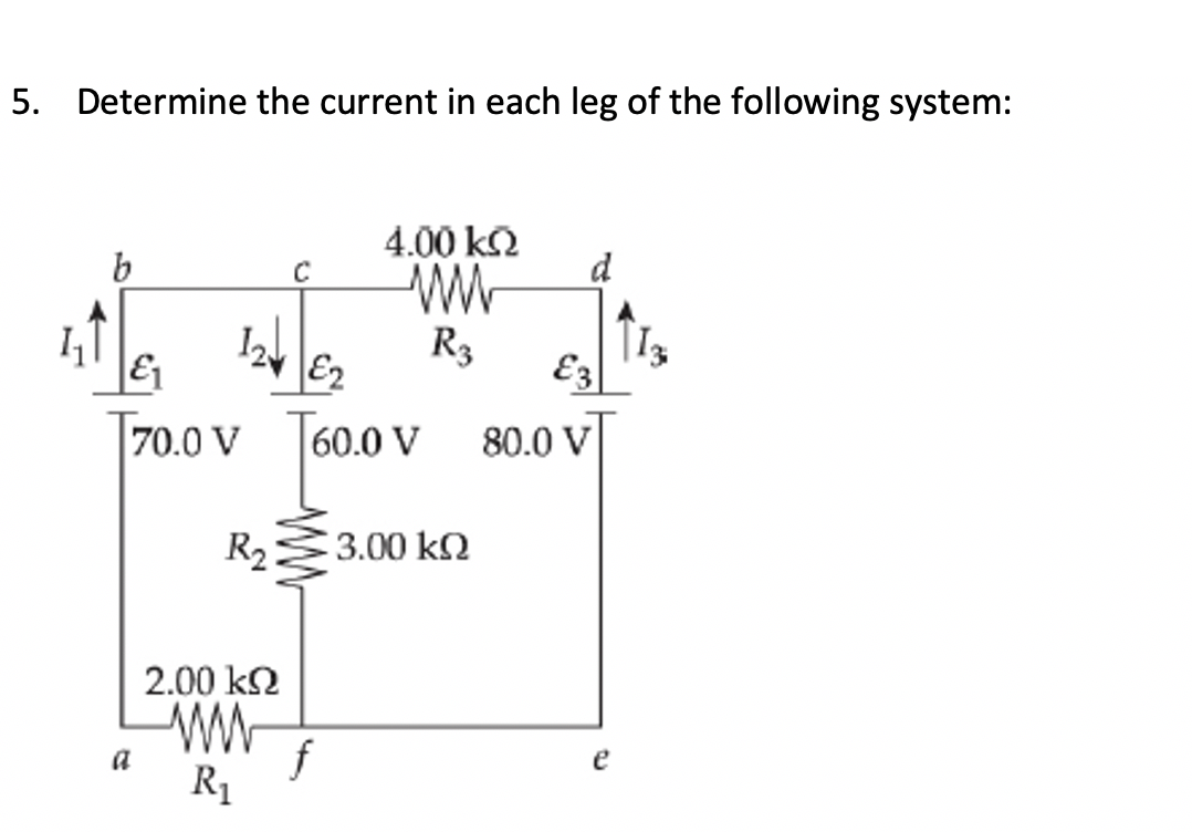 Solved Determine the current in each leg of the following | Chegg.com